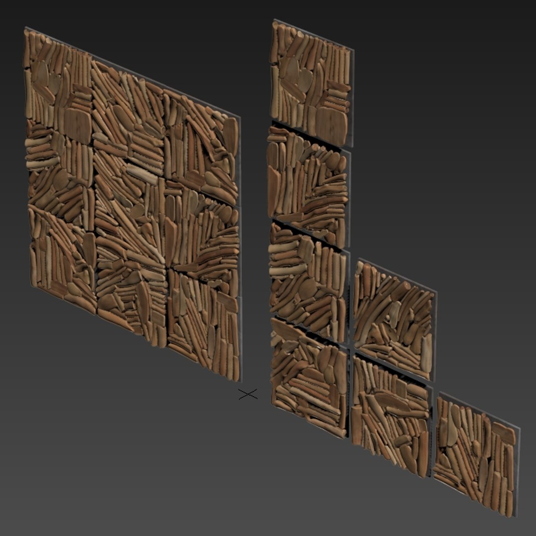 Rectangle Panel Branch Splinter Big N8 3D Model - TurboSquid 1793533