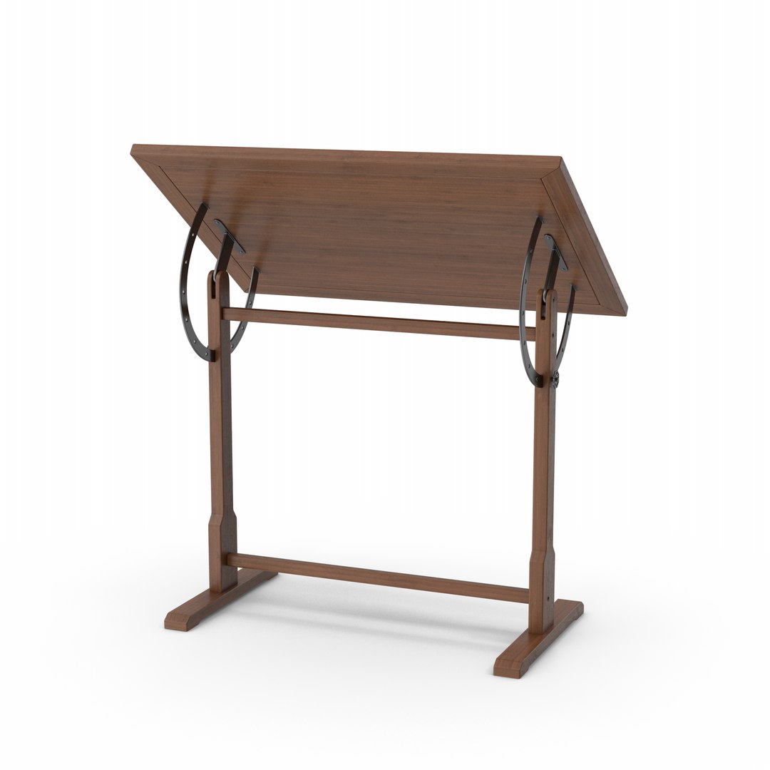3D Model Draft Table Dark Wood - TurboSquid 2147554