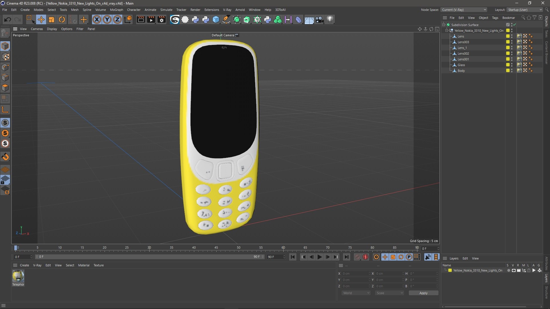 3D Yellow Nokia 3310 New Lights On - TurboSquid 2265681