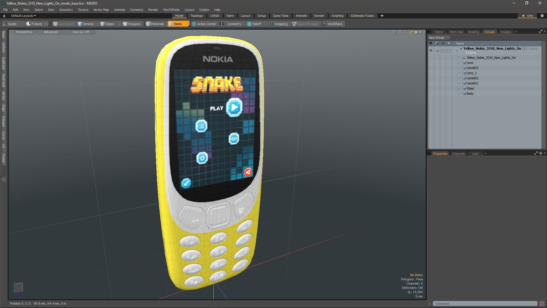 3D Yellow Nokia 3310 New Lights On - TurboSquid 2265681
