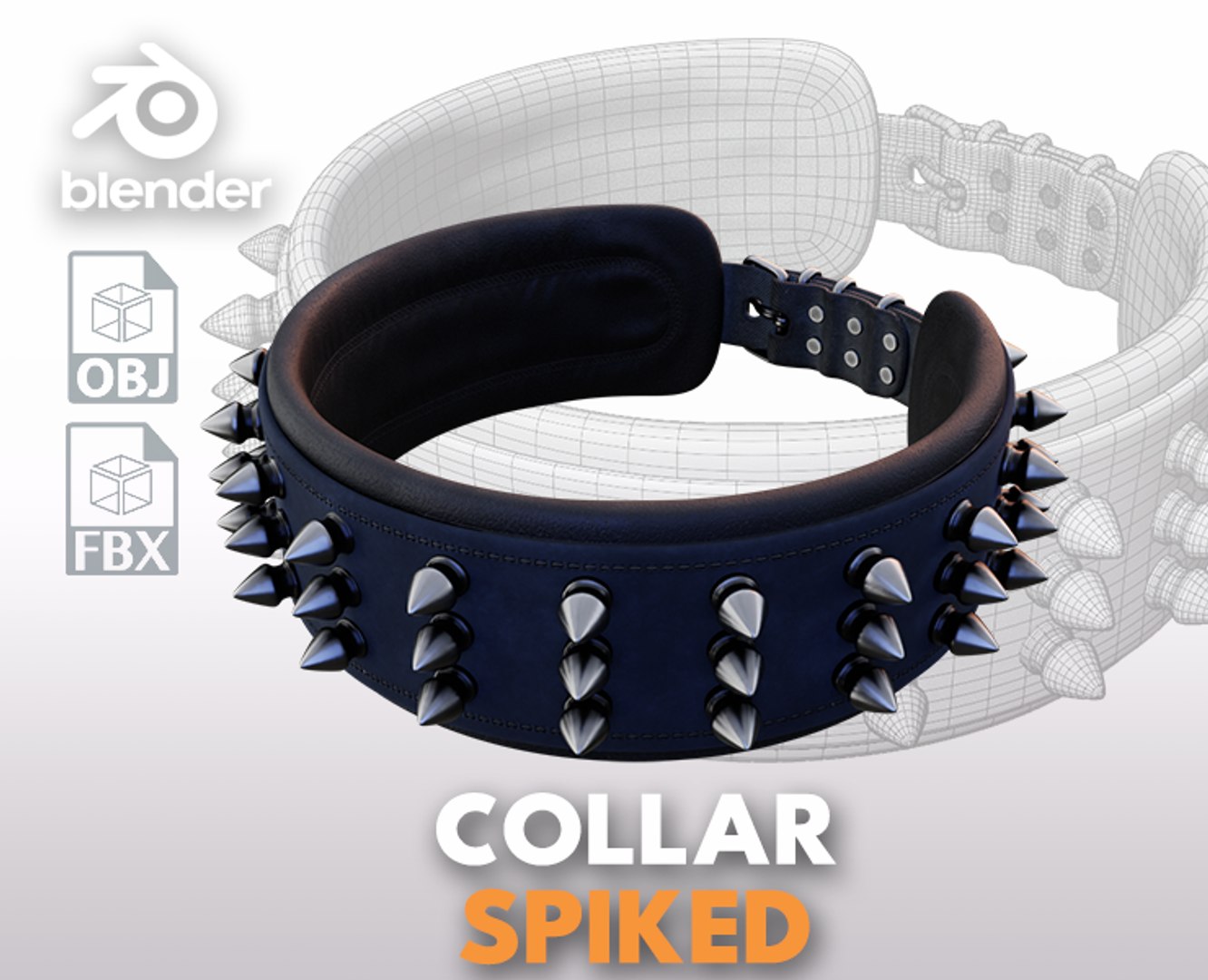 3D Spiked Collar - TurboSquid 2116576
