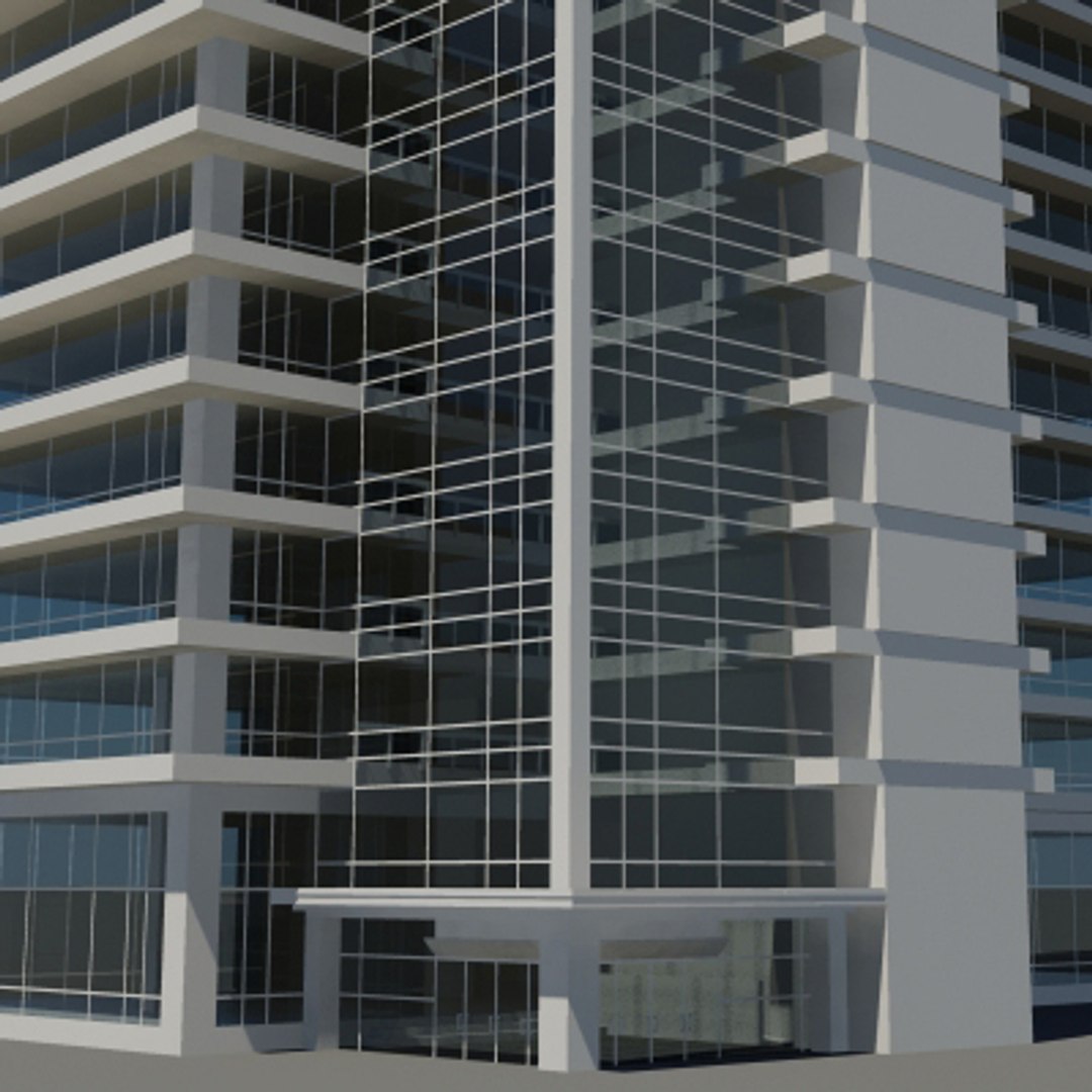 3d Modern Office Tower Model