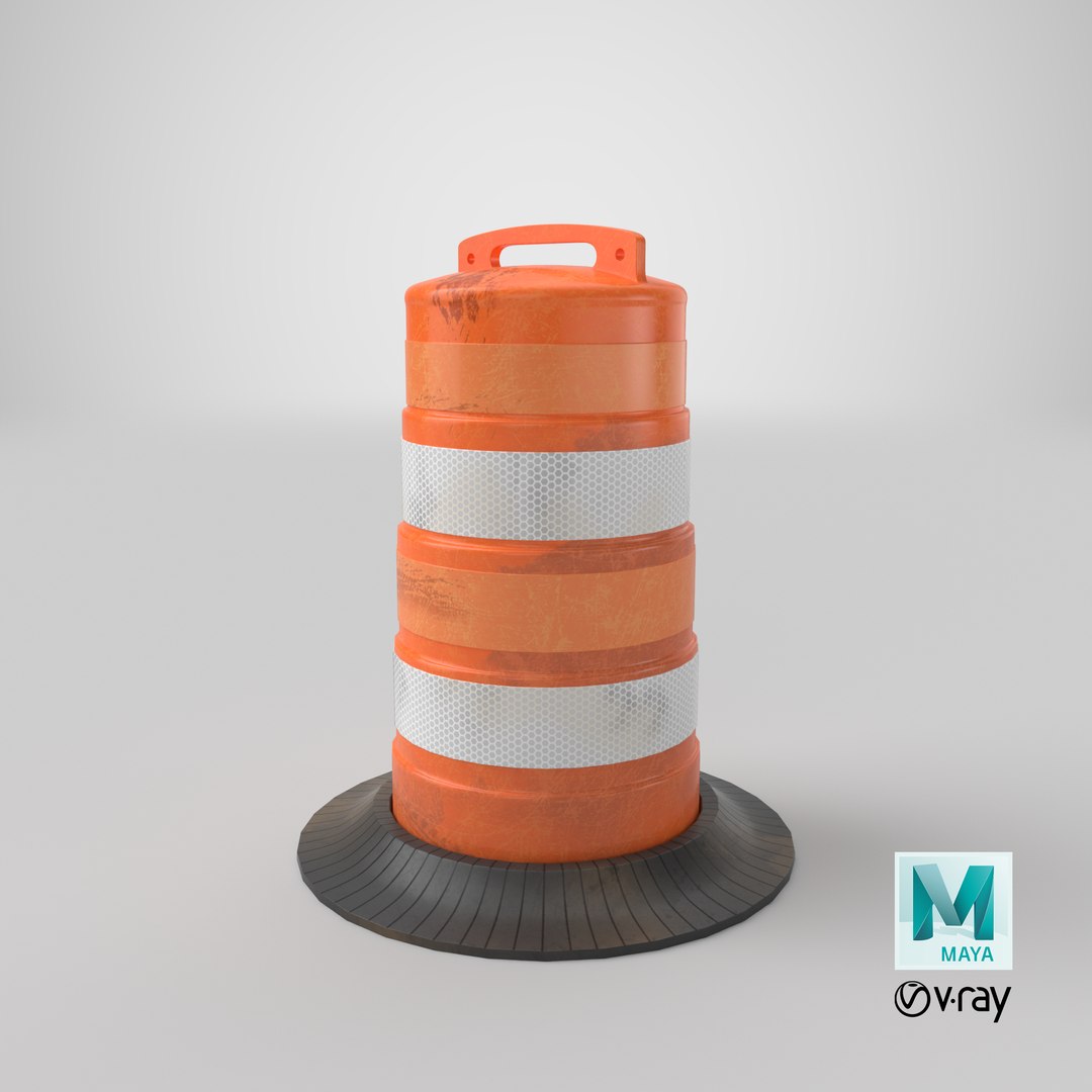 Traffic Barrel 02 3D Model - TurboSquid 2068196