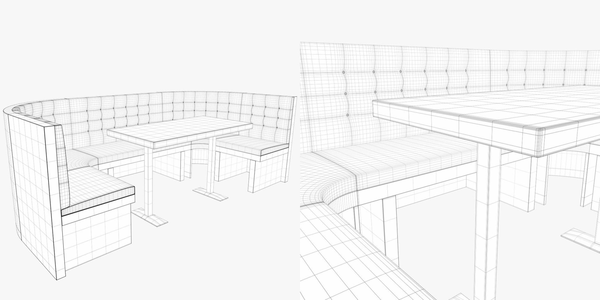 3D Diner Booth Set 4 Model - TurboSquid 1940932