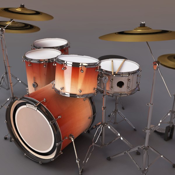 3d drum set drumset model