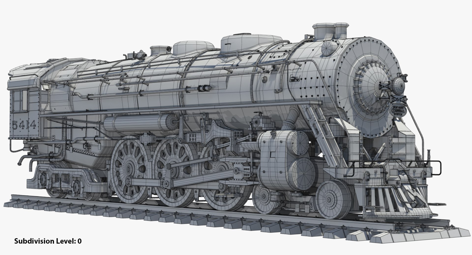 hudson j3a steam engine 3d model