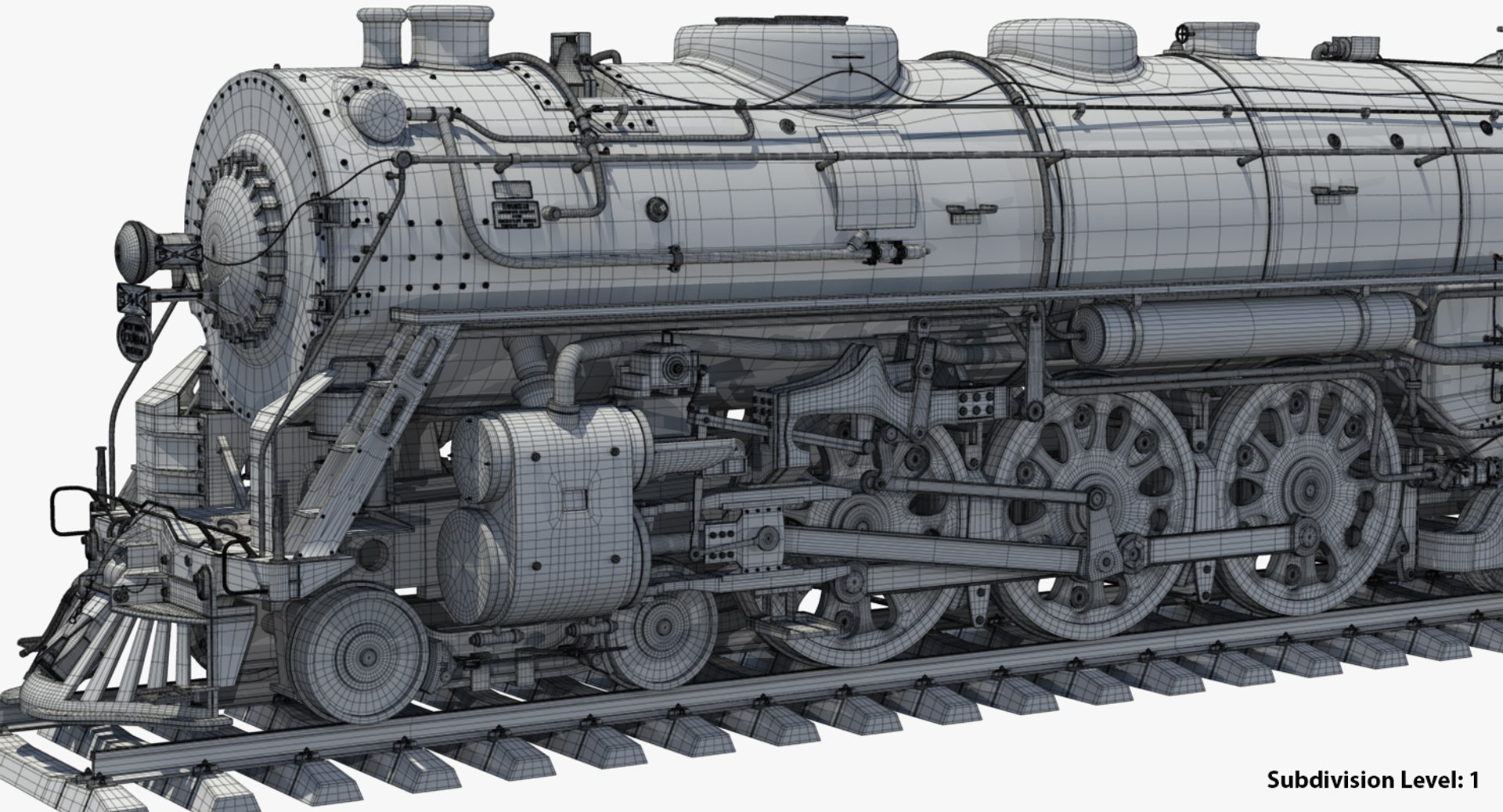 hudson j3a steam engine 3d model