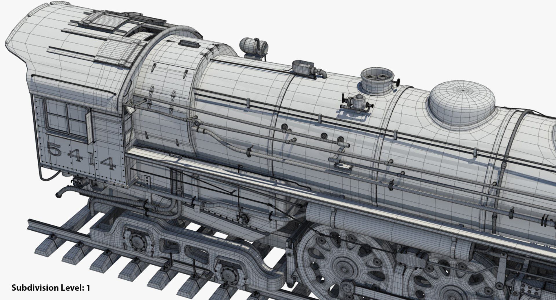 hudson j3a steam engine 3d model