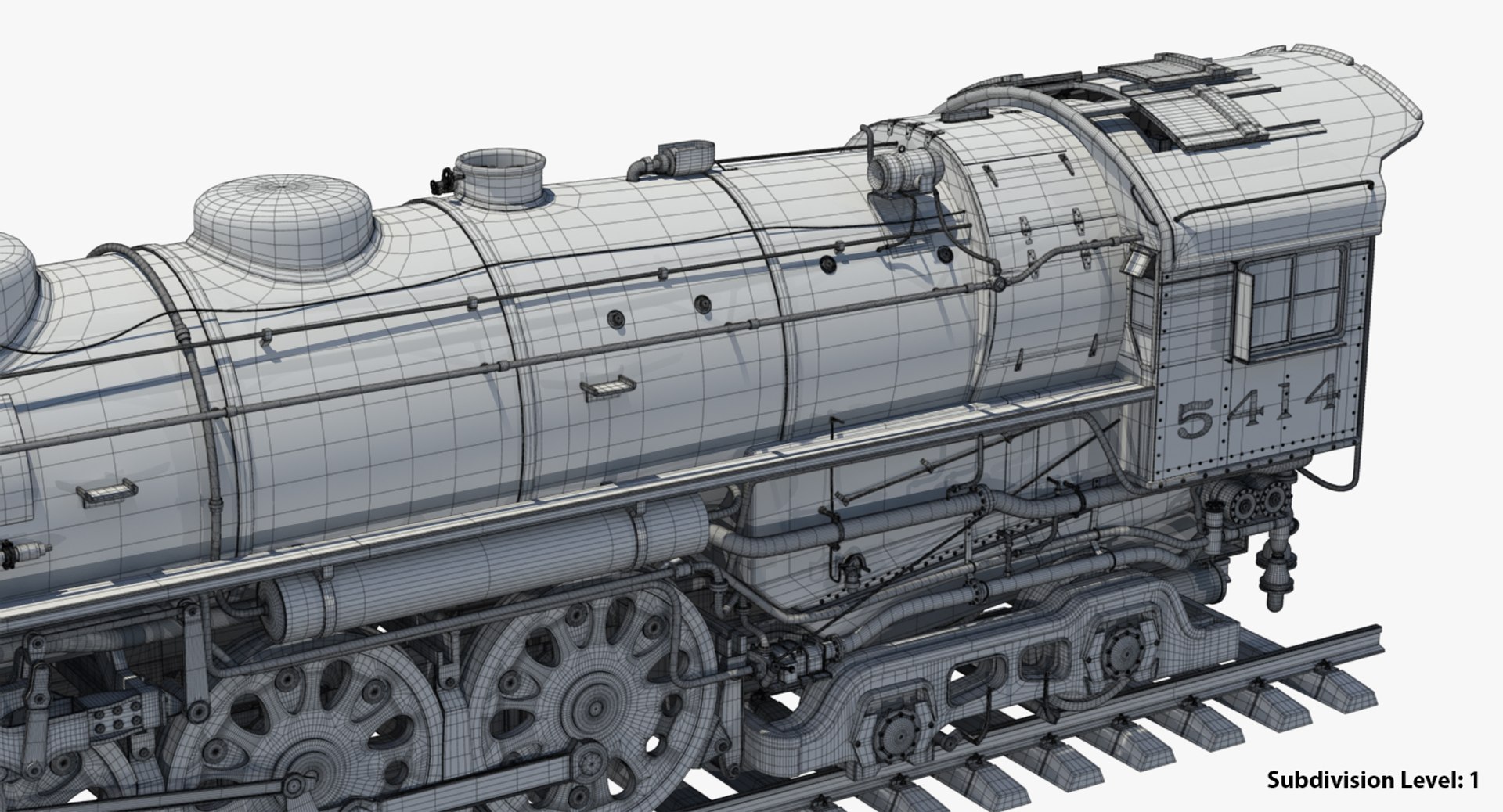 hudson j3a steam engine 3d model