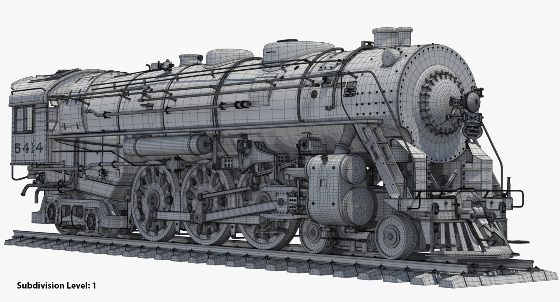 hudson j3a steam engine 3d model