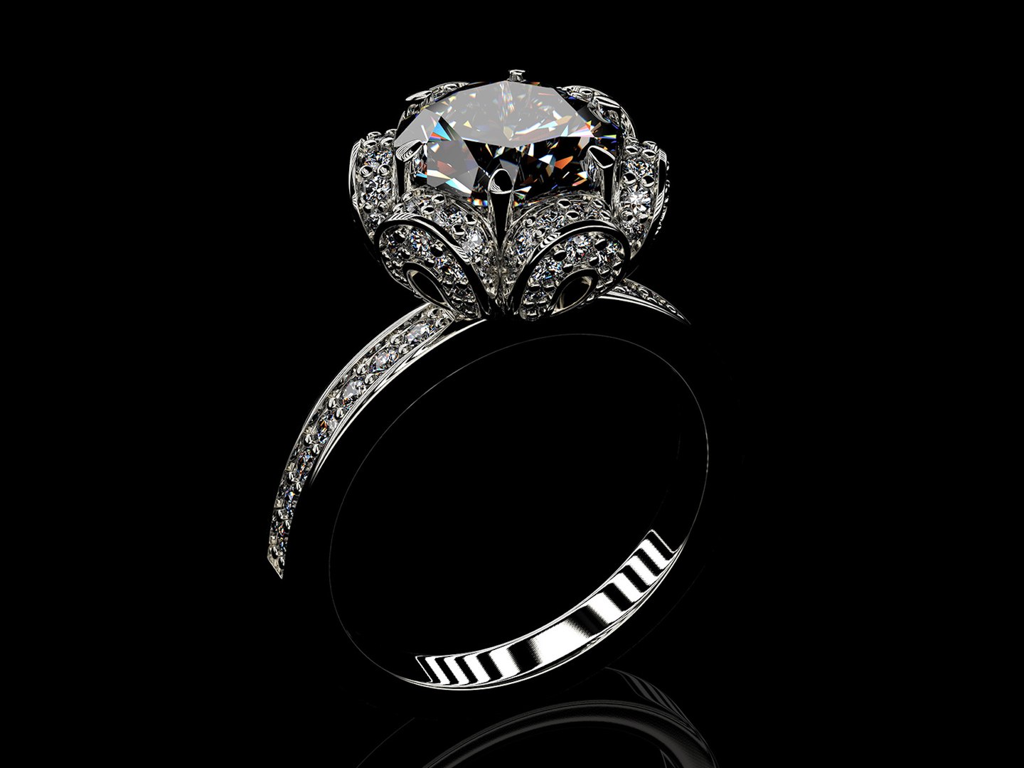 Jewelry Engagement Ring With Gem 0063 3D - TurboSquid 2059316