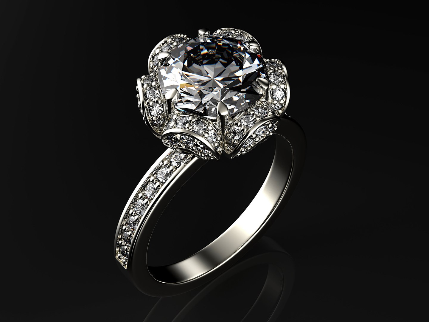 Jewelry Engagement Ring With Gem 0063 3D - TurboSquid 2059316
