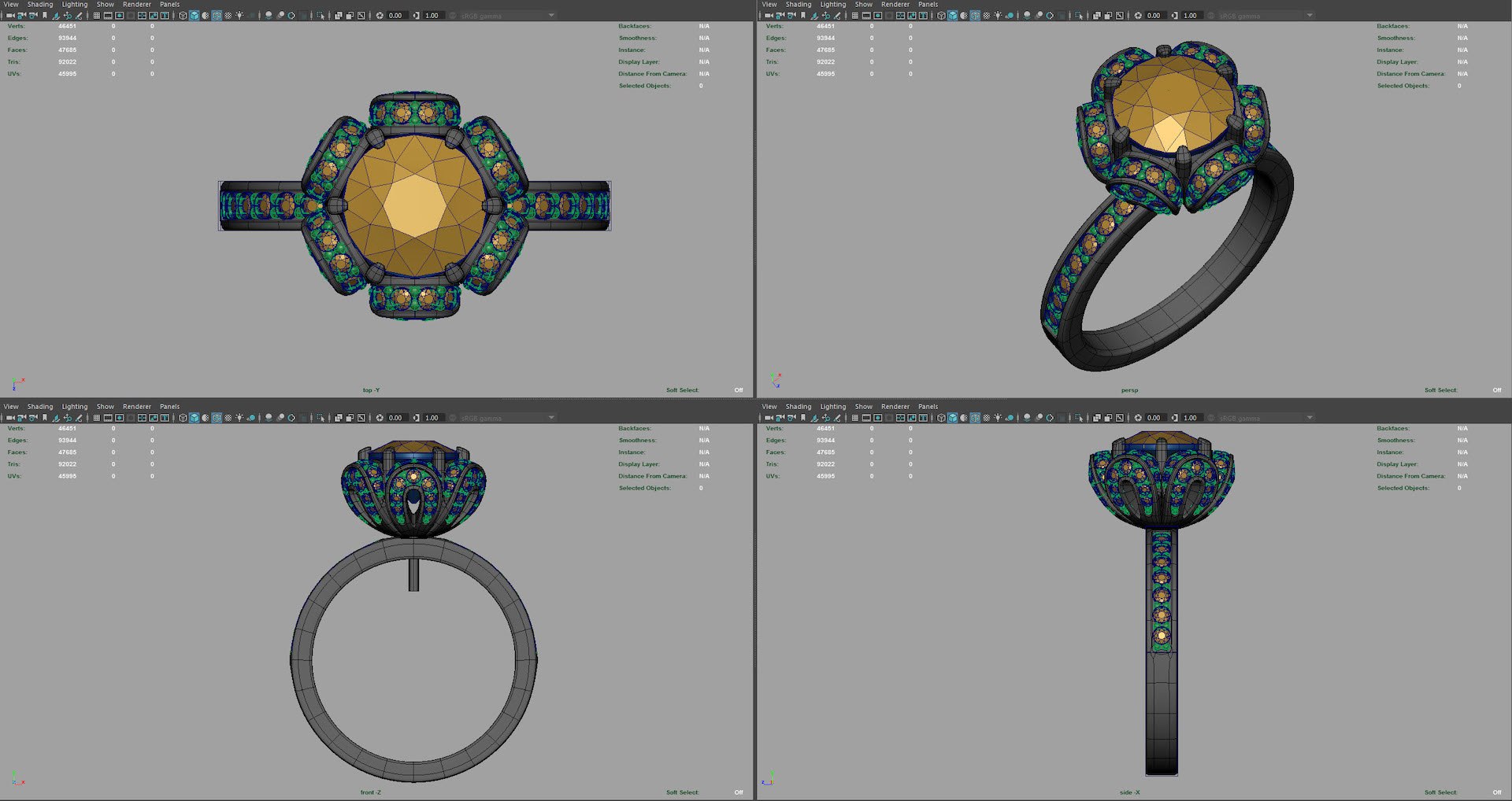 Jewelry Engagement Ring With Gem 0063 3D - TurboSquid 2059316