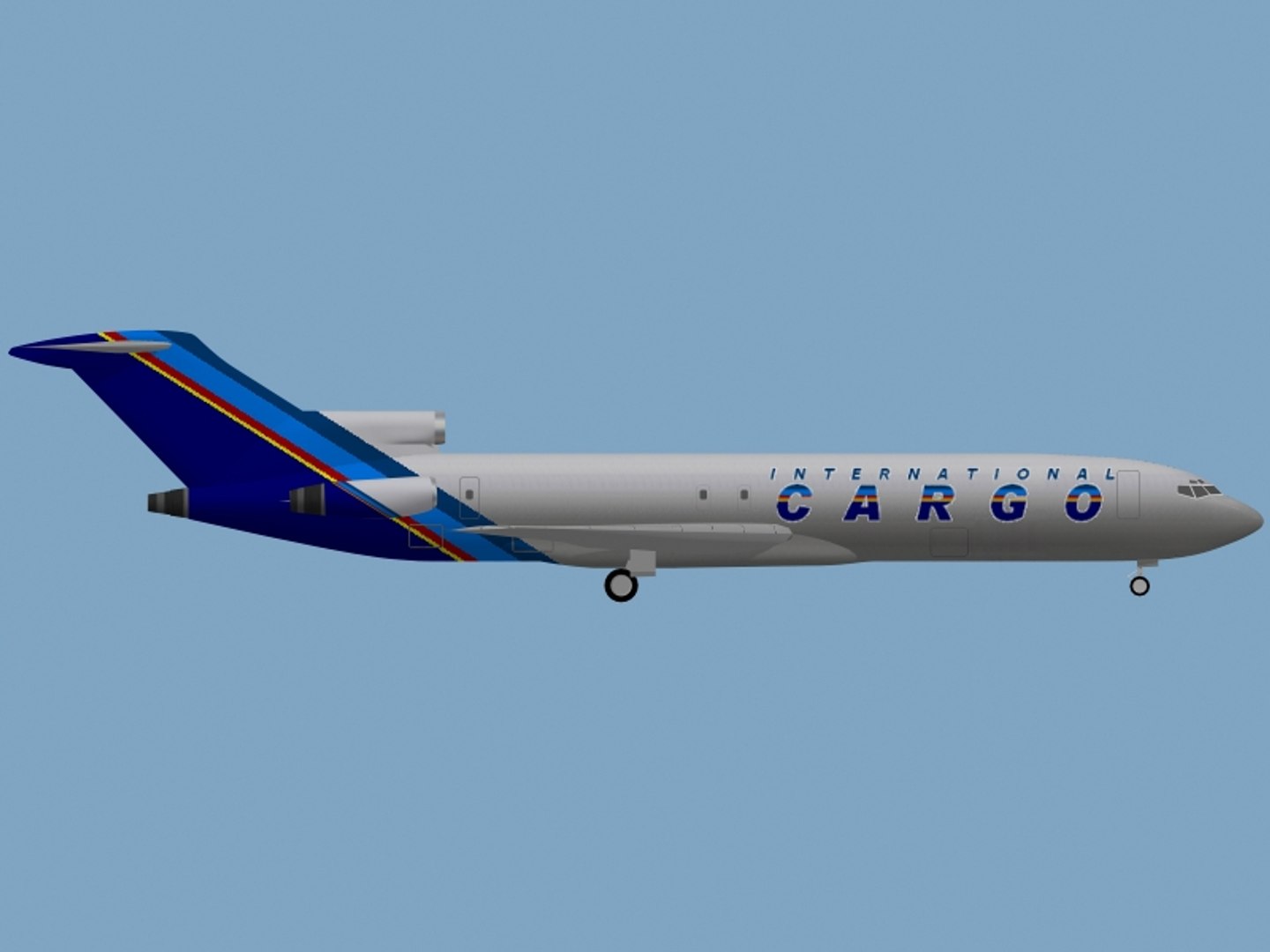 B 727-200 F International 3d 3ds