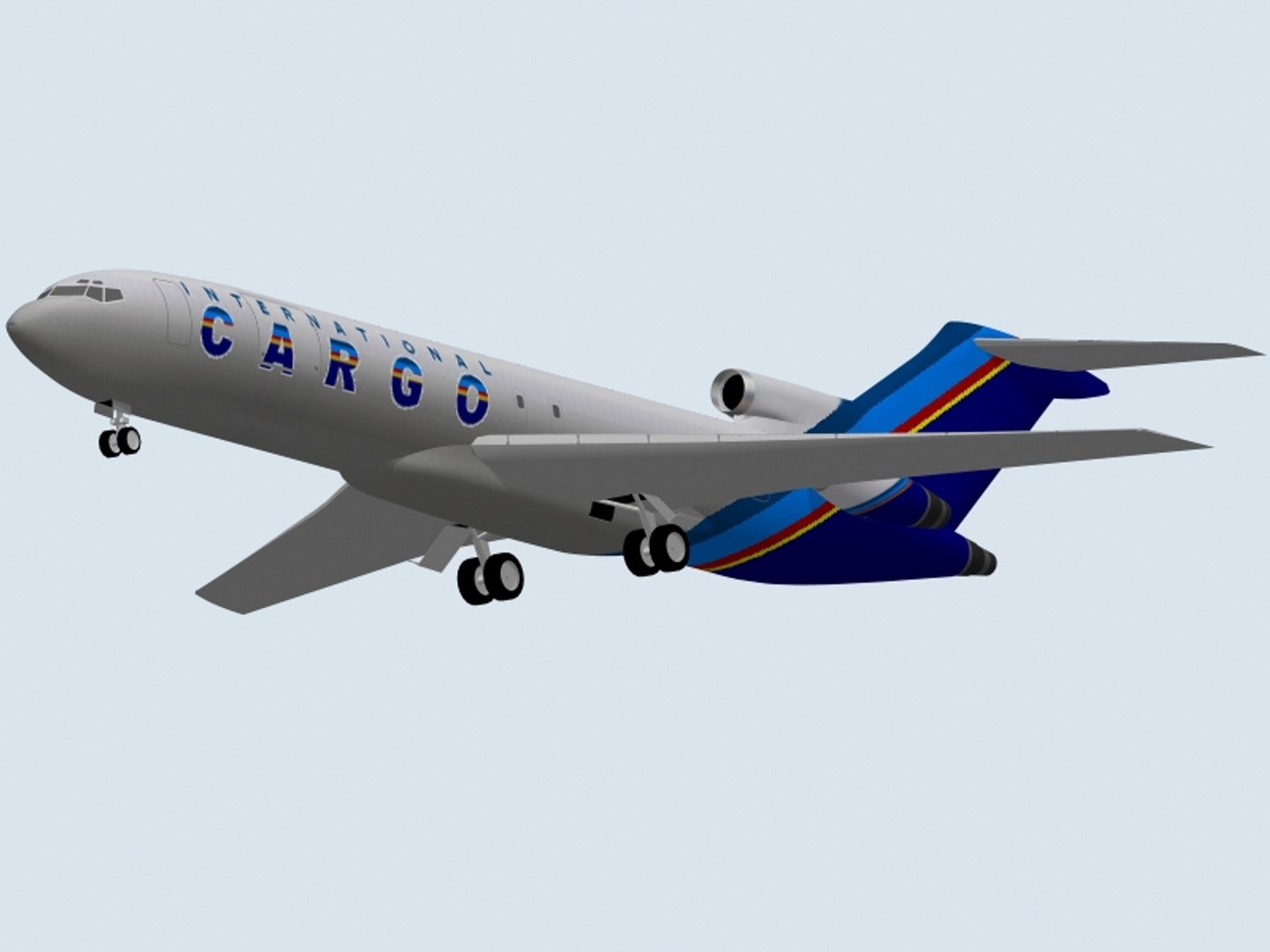 B 727-200 F International 3d 3ds