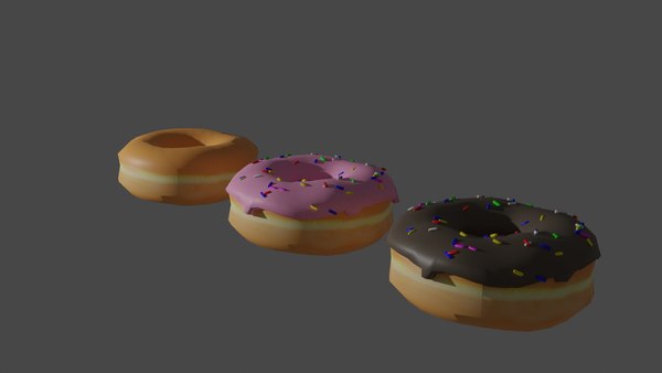 3D model low poly cartoon donut 05 - TurboSquid 2030852