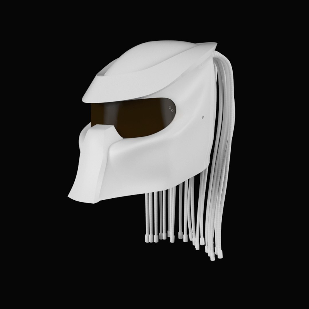 White Predator Motorcycle Helmet