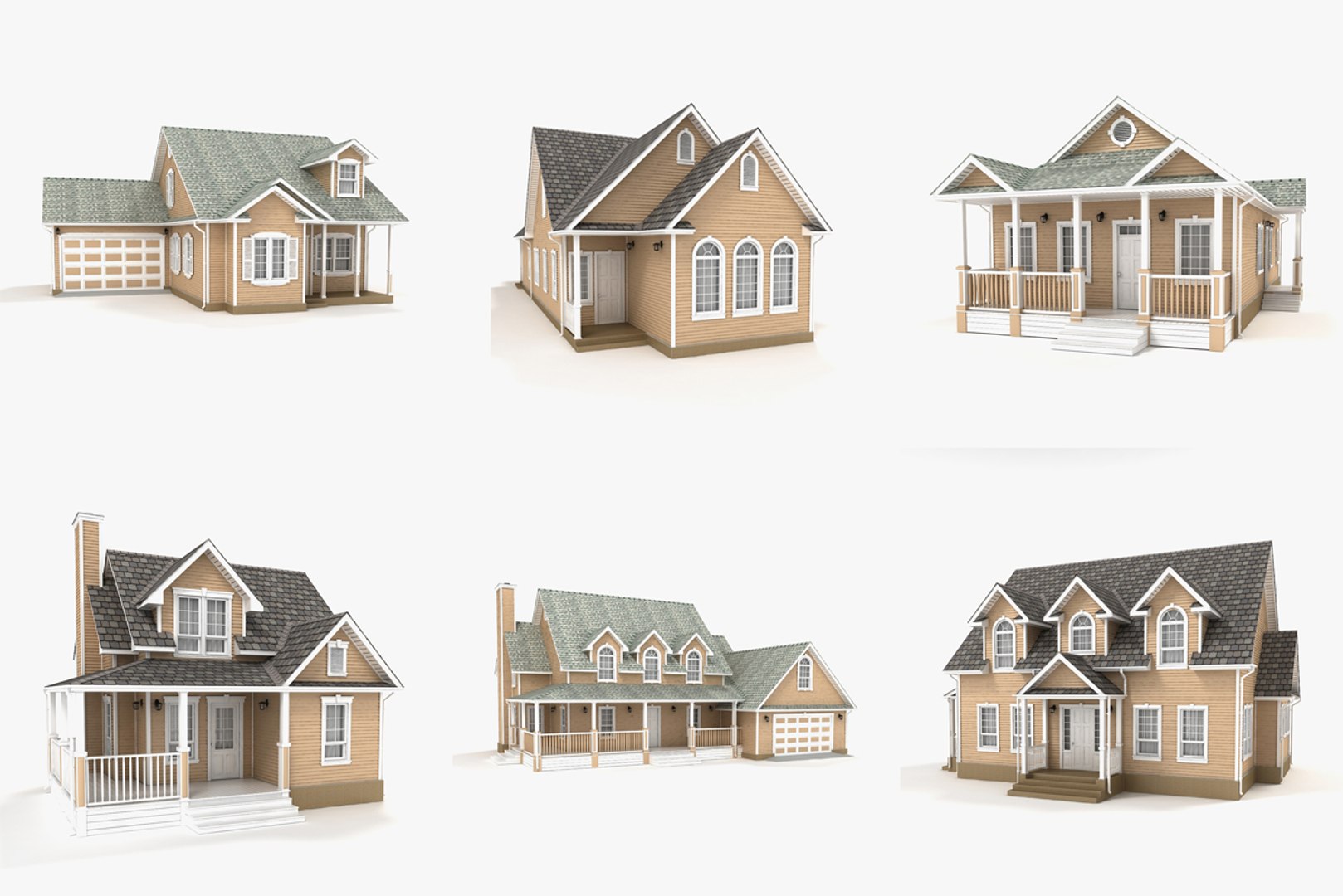 Hi-poly Cottages Vol 15 3D Model - TurboSquid 1494342