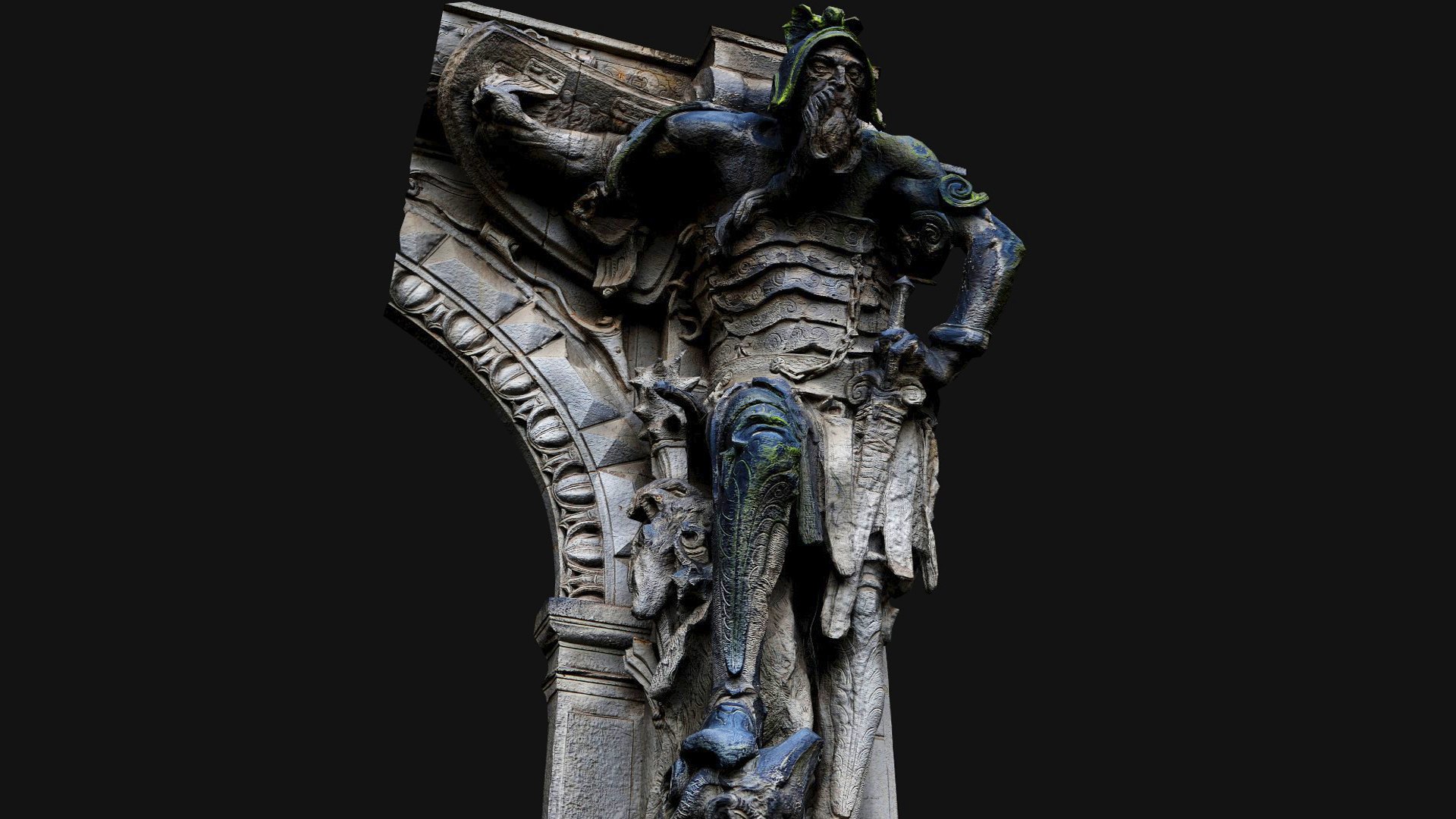 Sculpture Fantasy Figure Arch Pillar PBR Photogrammetry 3D Model ...