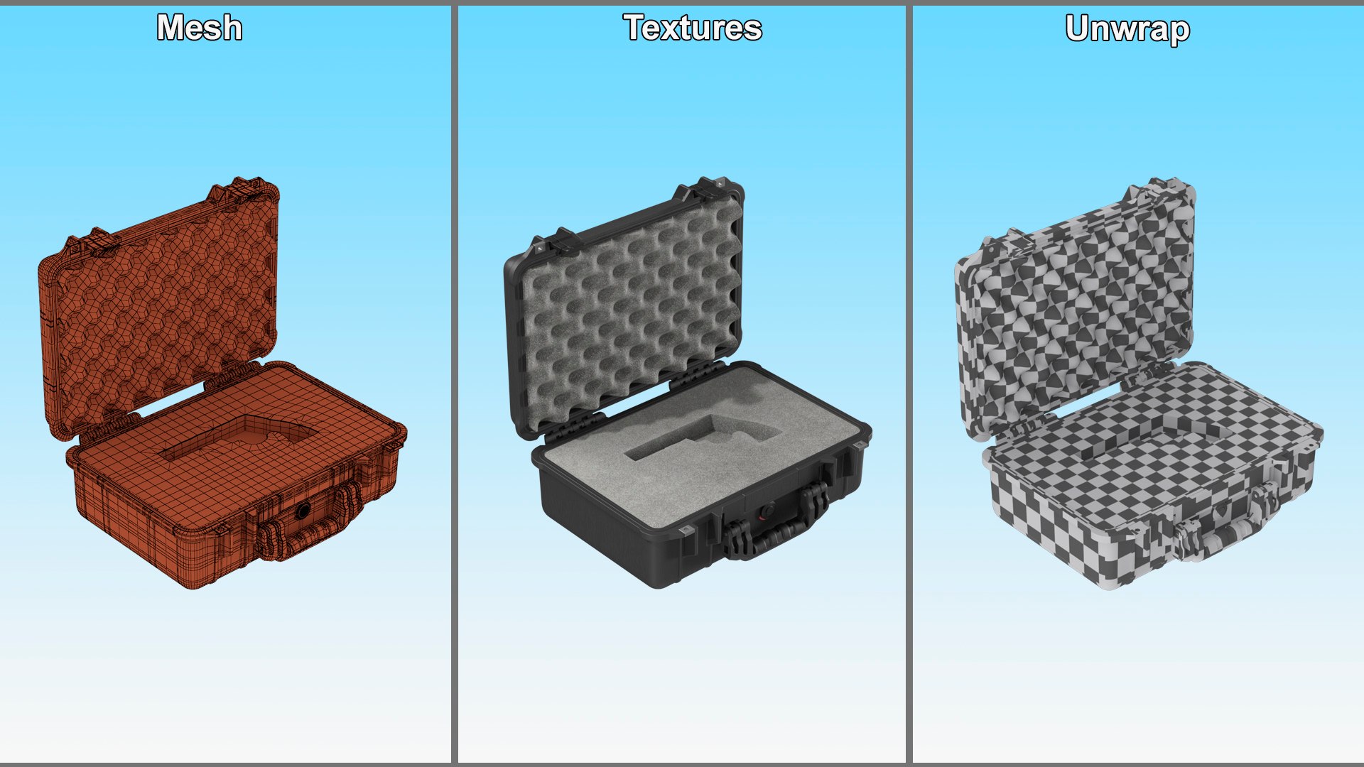 3D Model Gun Storage Case With Pistol Foam Insert - TurboSquid 2391829
