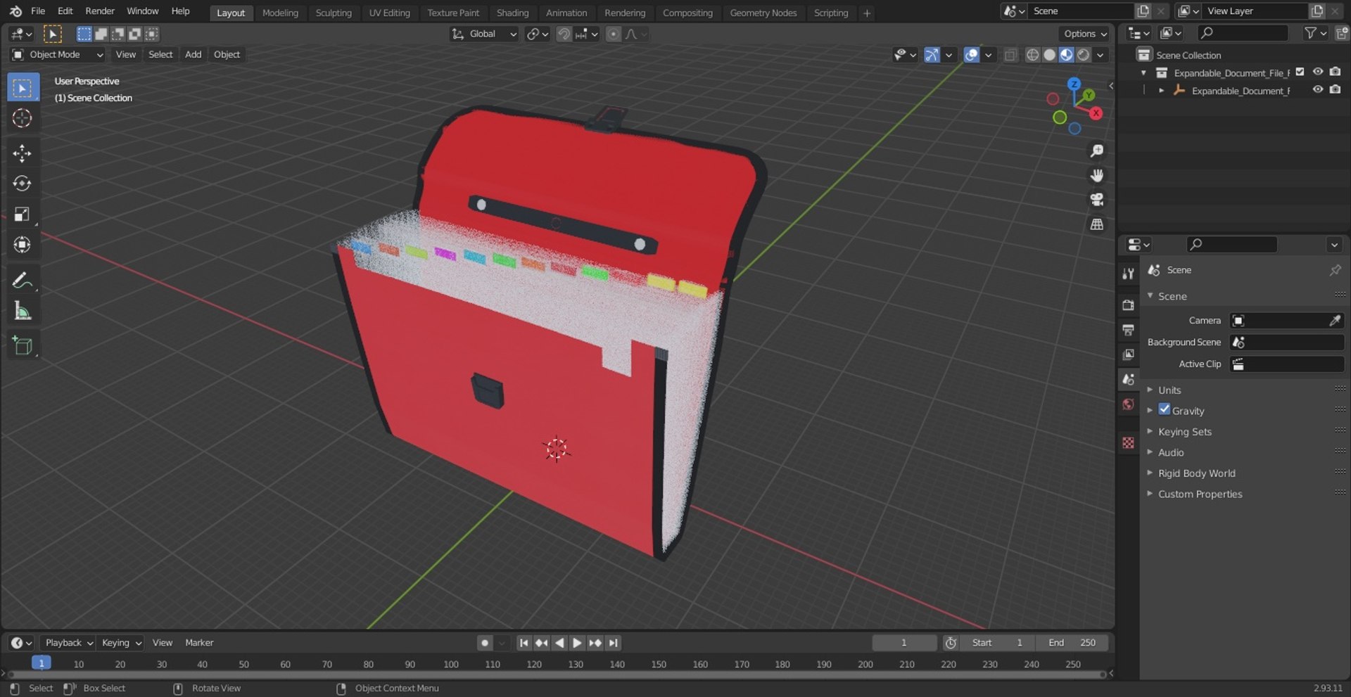 Expandable Document File Folder Red Open 3D model - TurboSquid 1991761