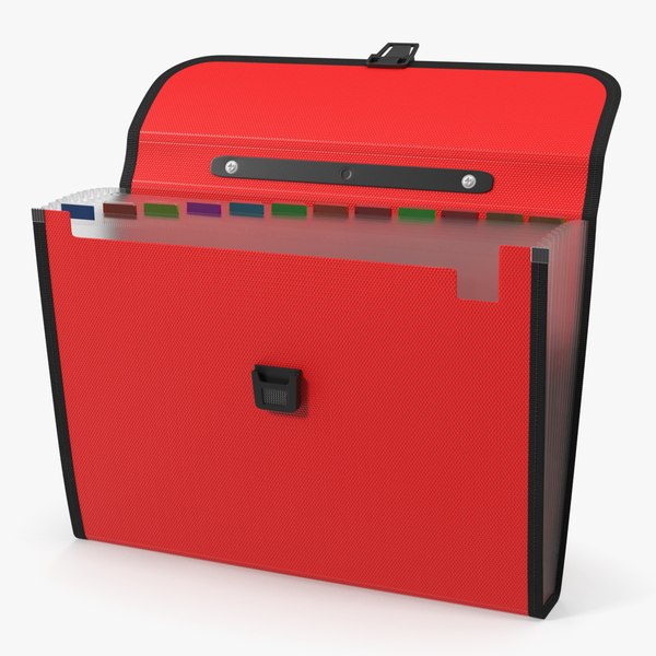 Expandable Document File Folder Red Open 3D model - TurboSquid 1991761