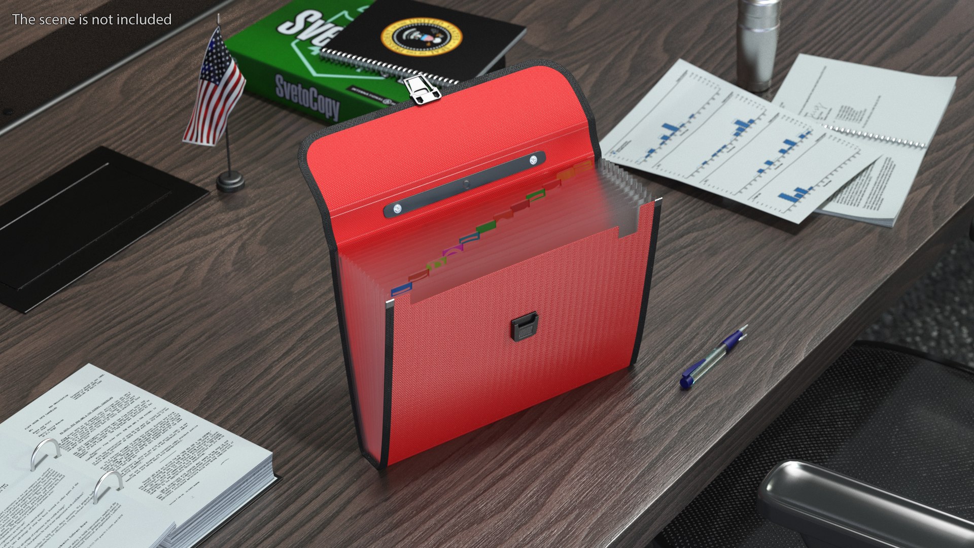 Expandable Document File Folder Red Open 3D Model - TurboSquid 1991761