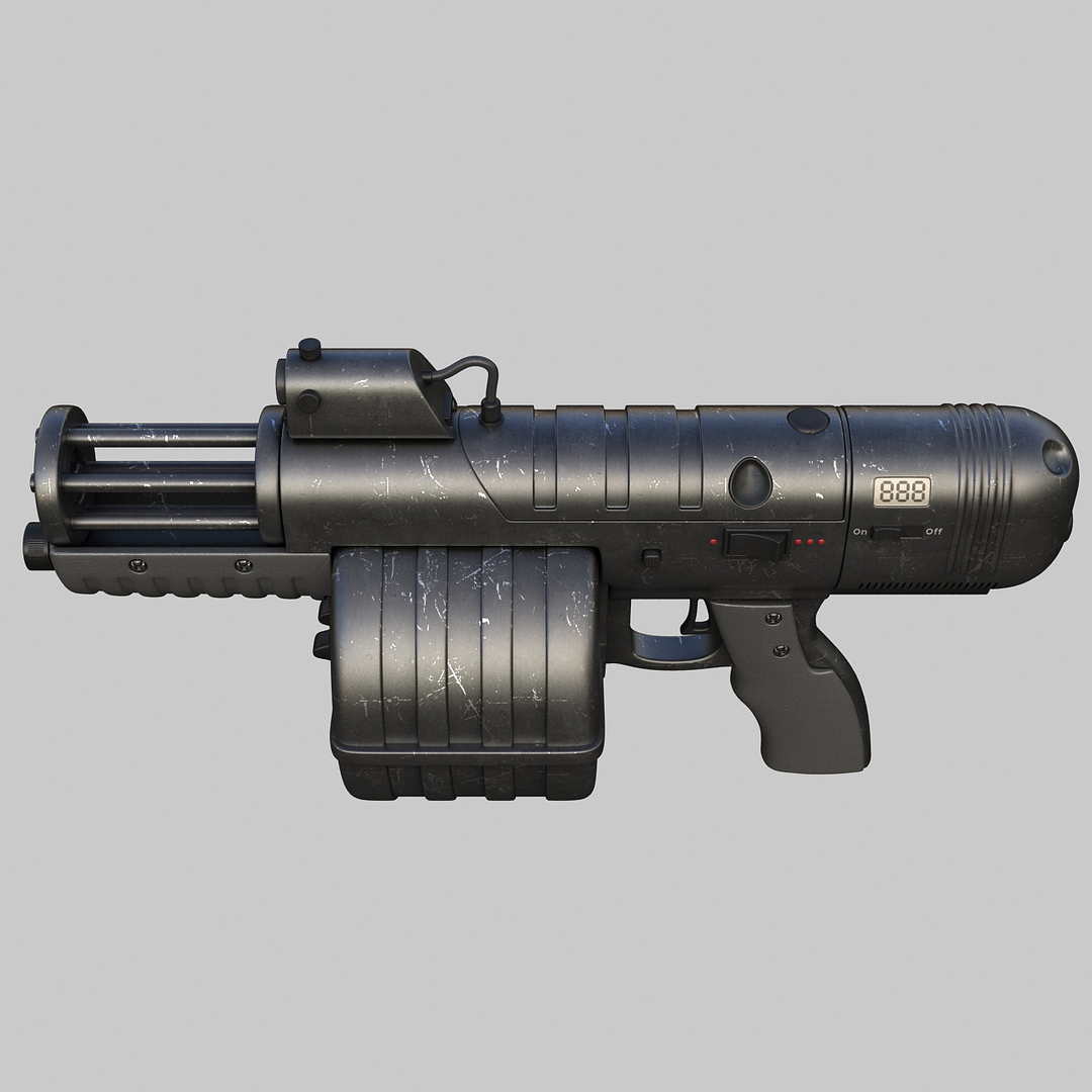 3d model fantastic machine gun