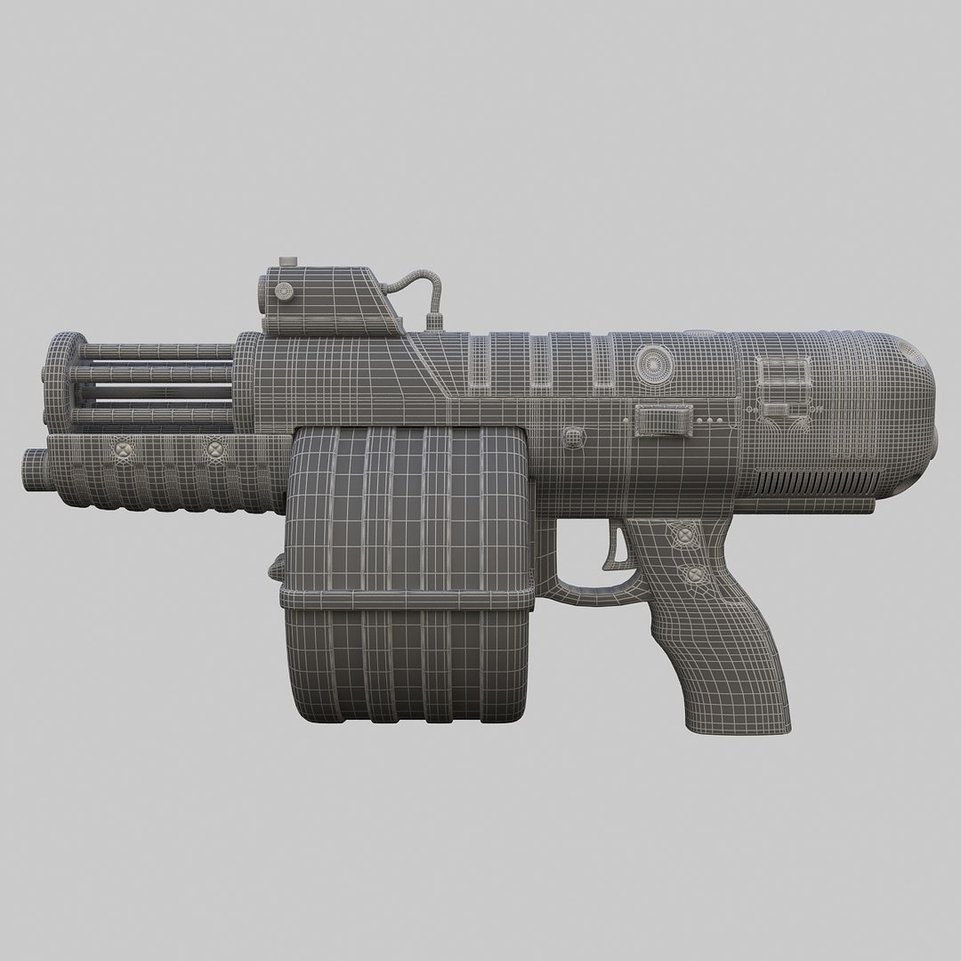 3d model fantastic machine gun