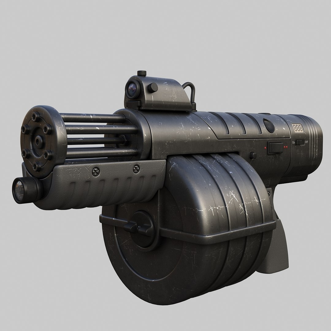 3d model fantastic machine gun