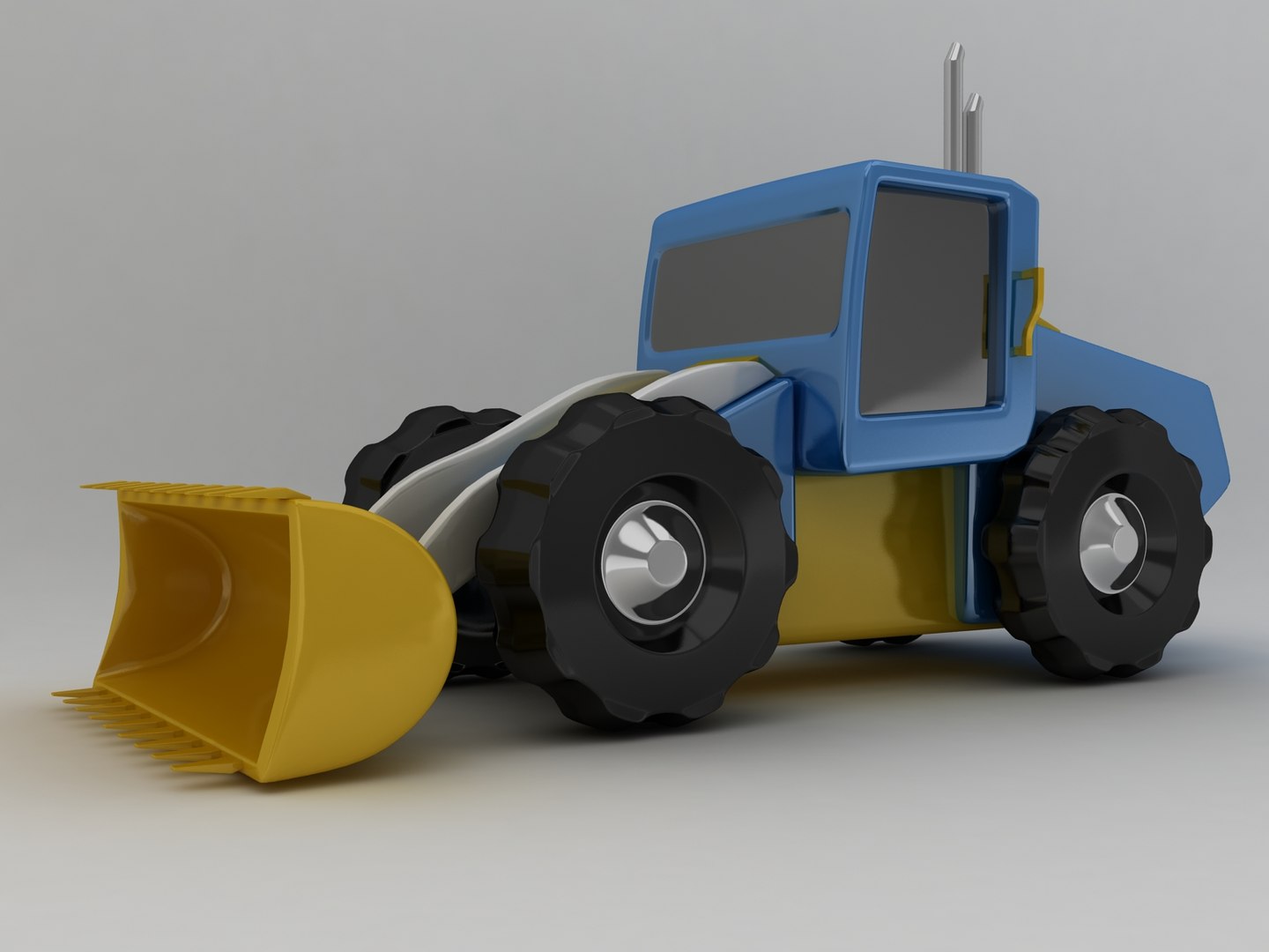 Cartoon Bulldozer 3d Obj