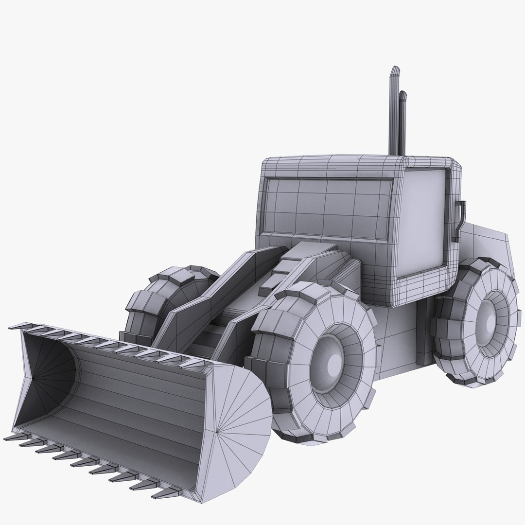 Cartoon Bulldozer 3d Obj