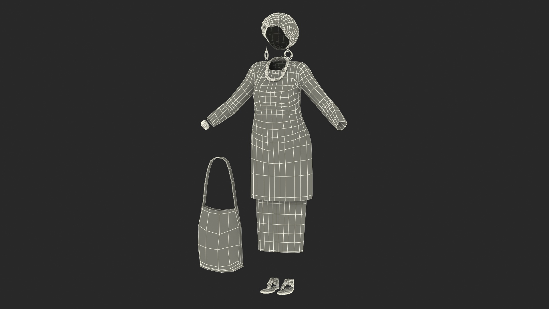 3D African Women Traditional Clothes Set - TurboSquid 1999846