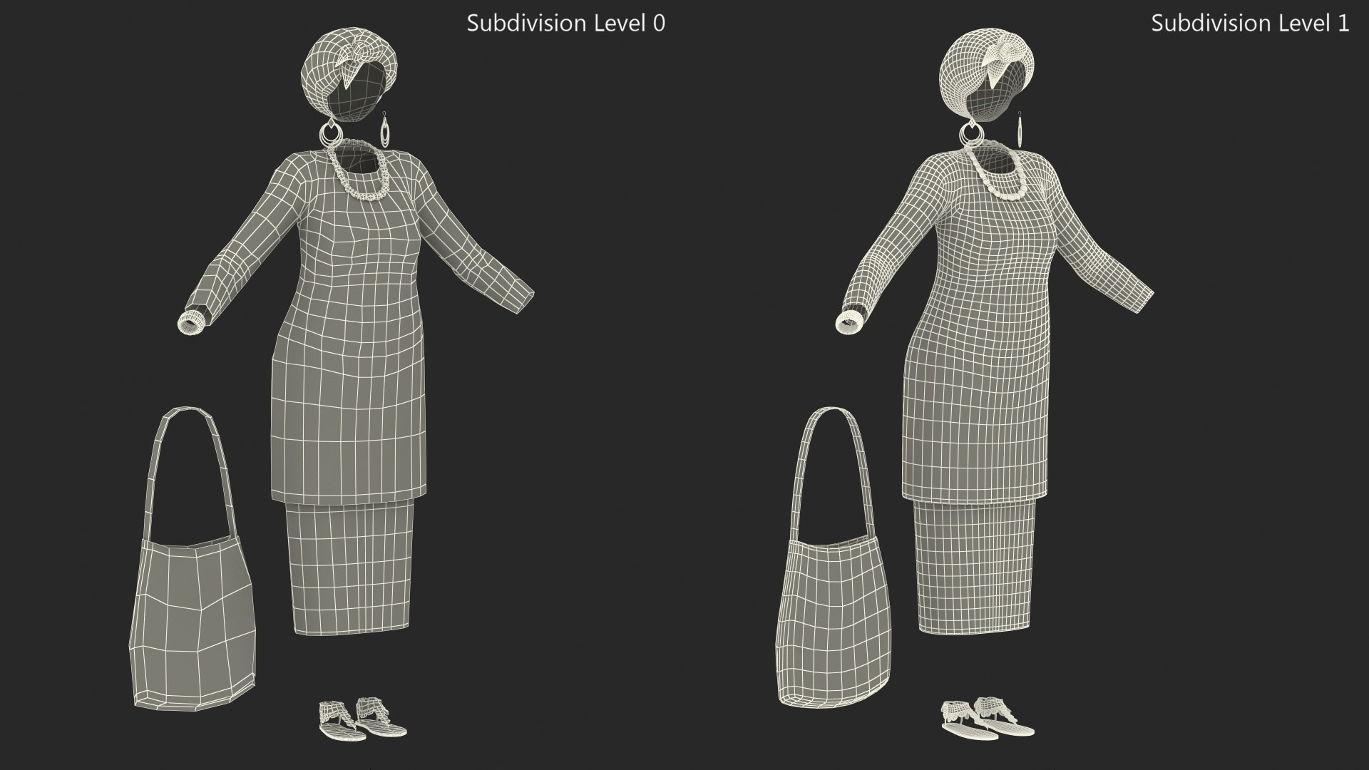 3D African Women Traditional Clothes Set - TurboSquid 1999846