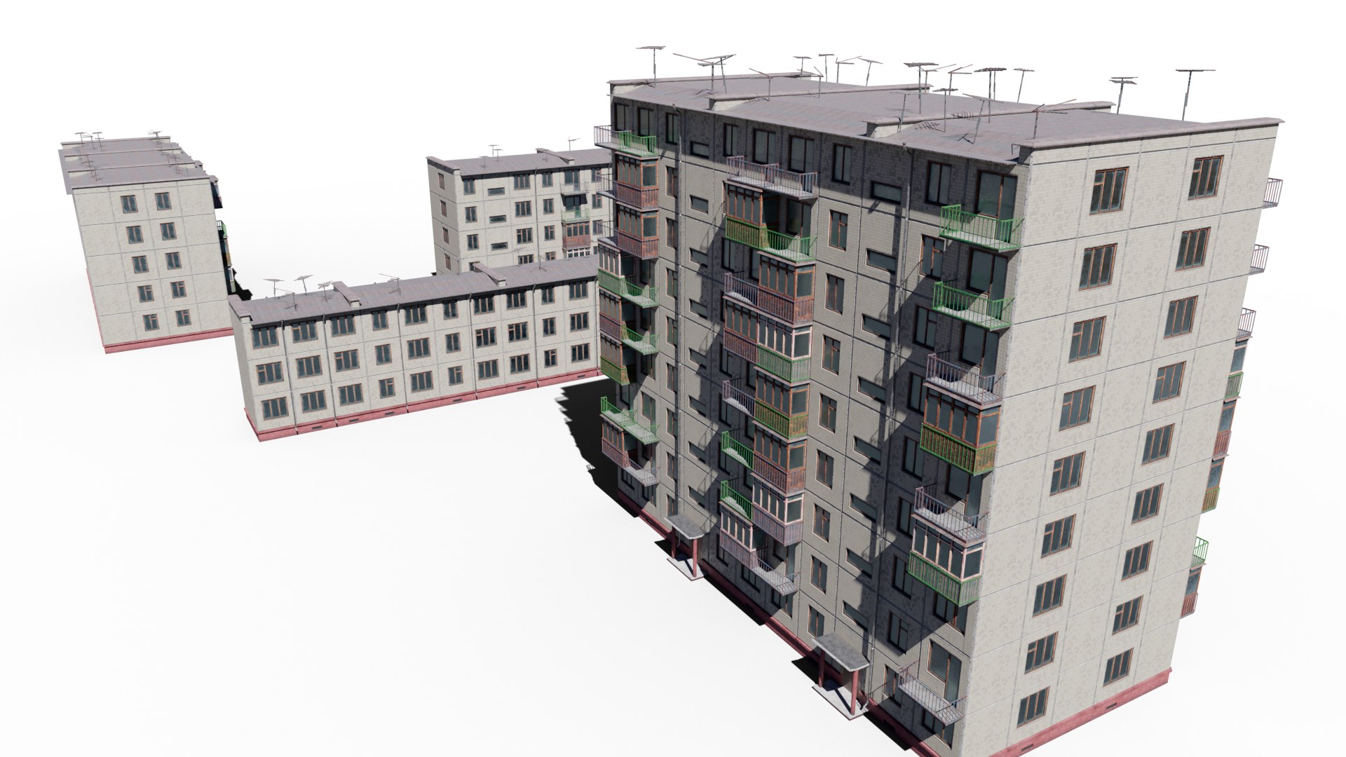 Modular Soviet Panel Apartment House Model - TurboSquid 1771046