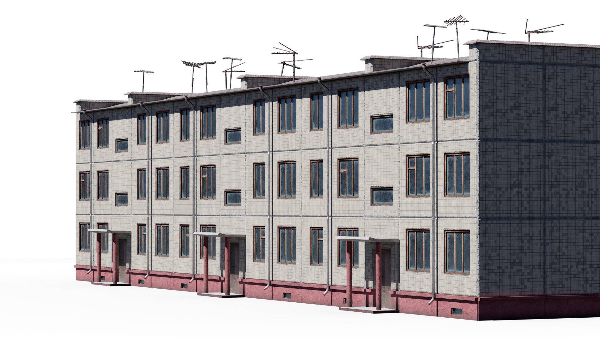 Modular Soviet Panel Apartment House Model - TurboSquid 1771046