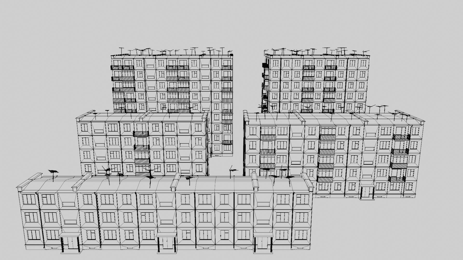 Modular Soviet Panel Apartment House model - TurboSquid 1771046