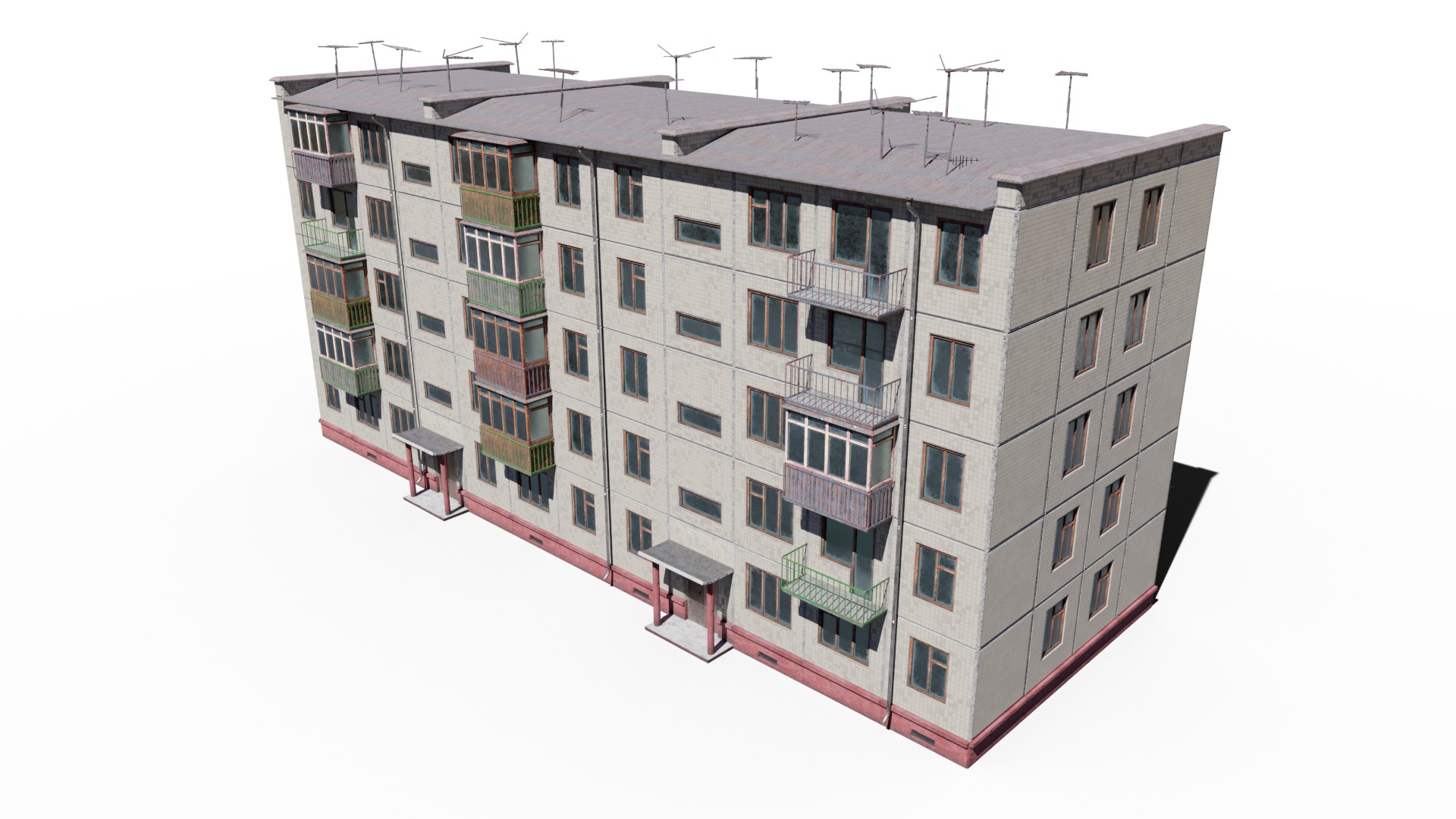 Modular Soviet Panel Apartment House Model - TurboSquid 1771046