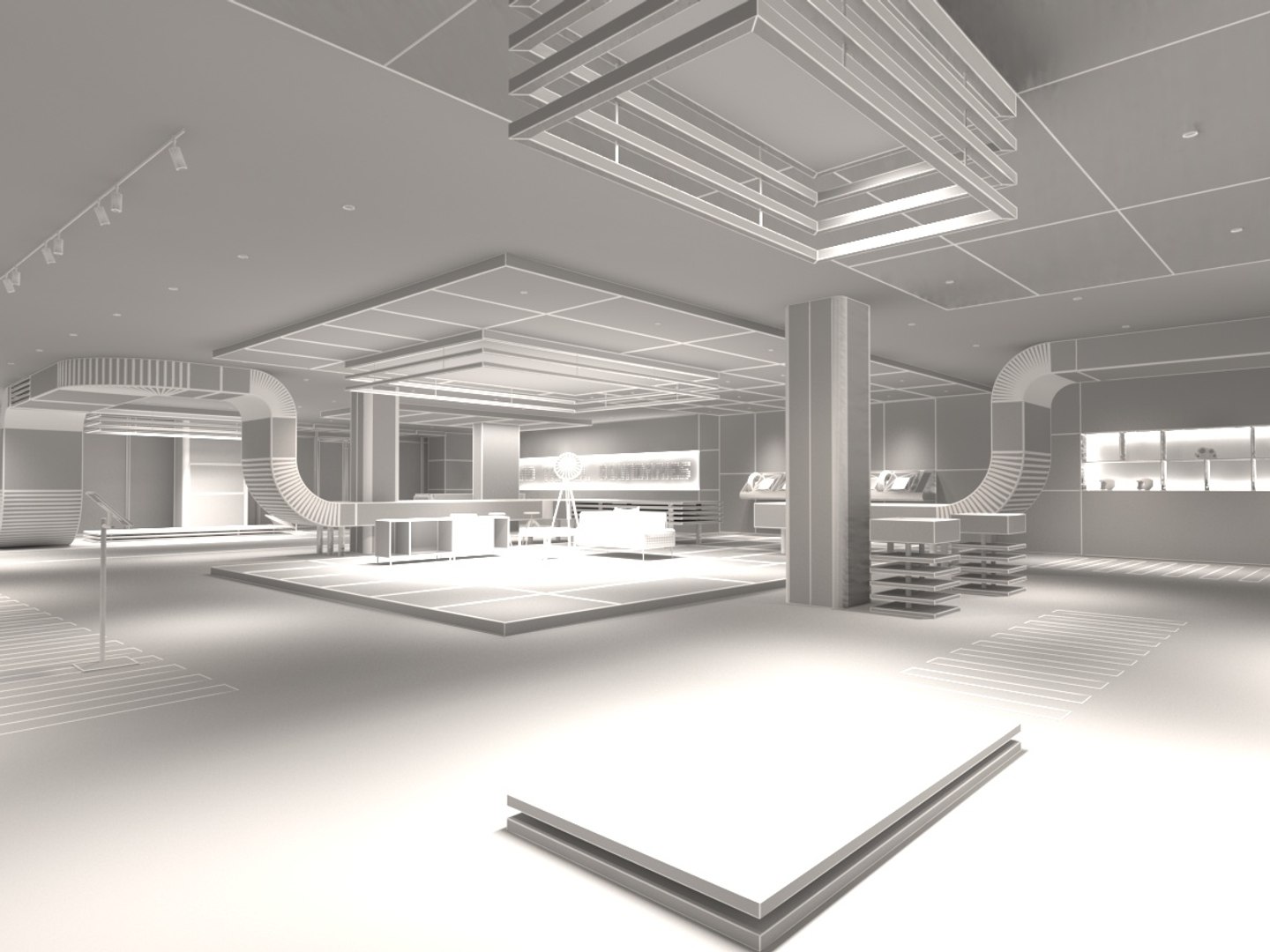 3D Exhibition Hall Model - TurboSquid 2049604