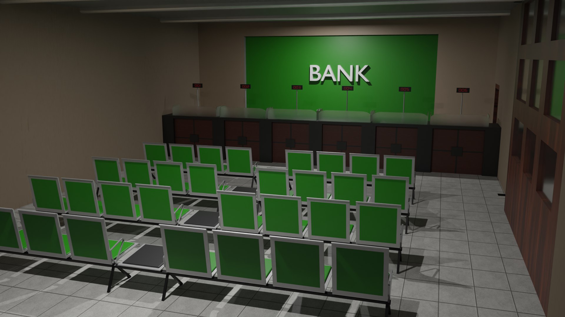 3D Bank Interior model - TurboSquid 1923605