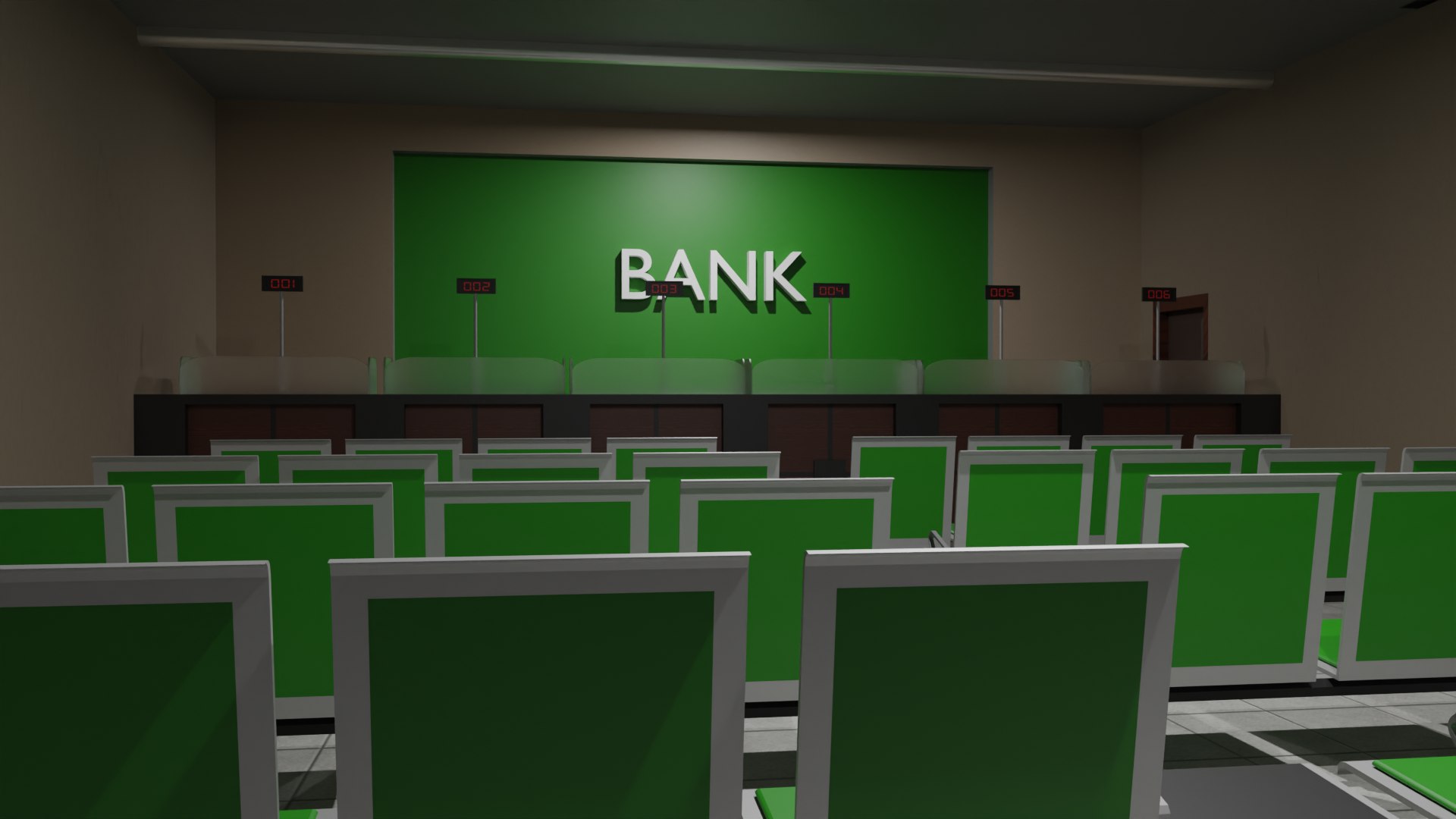3D Bank Interior model - TurboSquid 1923605