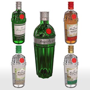 3d model tanqueray bottle