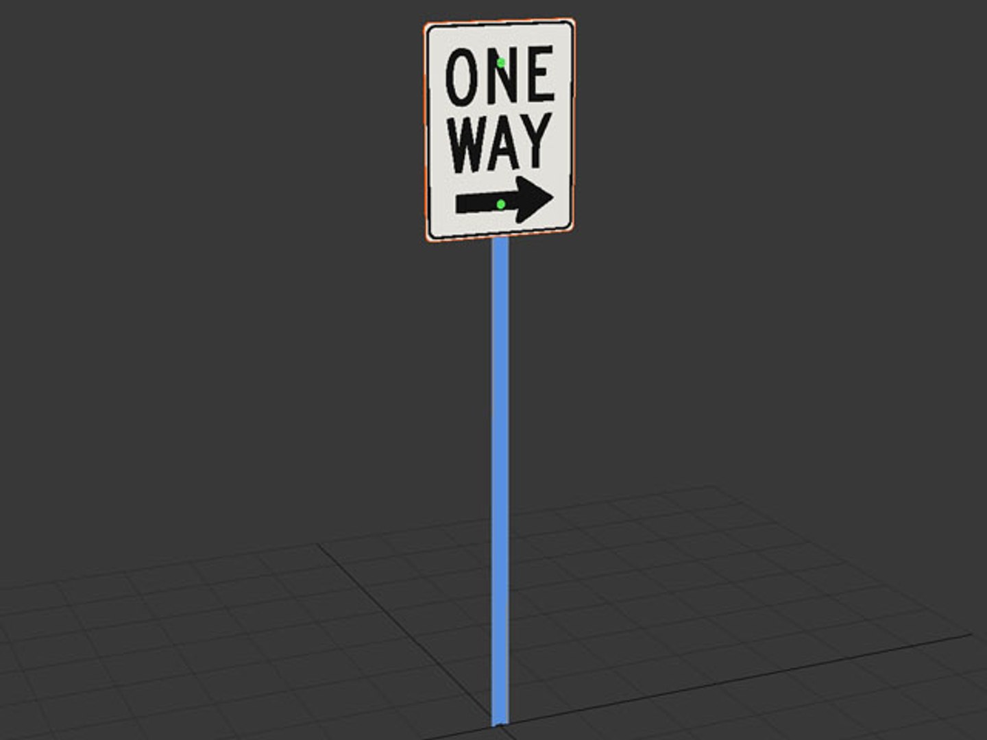 3d model way road sign