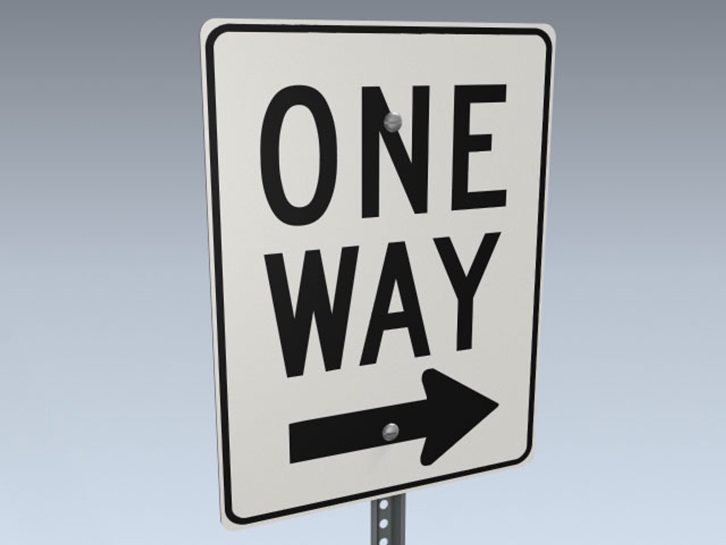 3d model way road sign