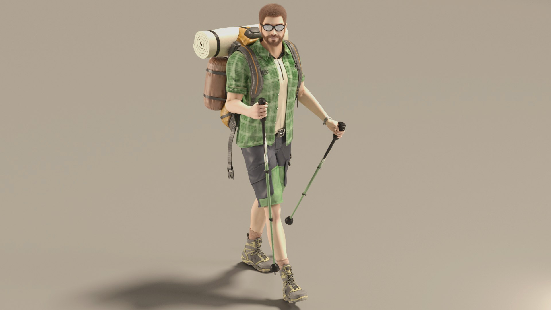 Male Hiker Animated HQ Editorial License 3D Model - TurboSquid 2526400