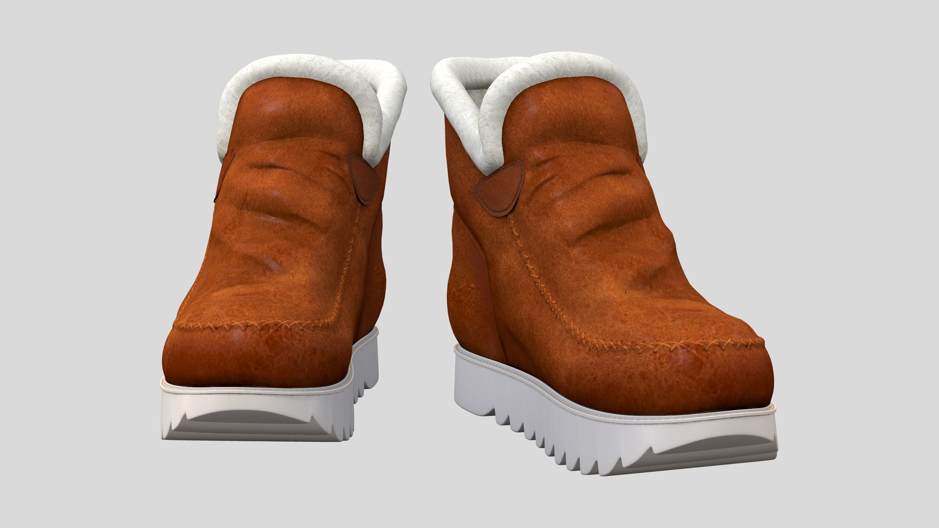 Warm Fur Lining Winter Ankle Snow Boots 3D Model - TurboSquid 1882838