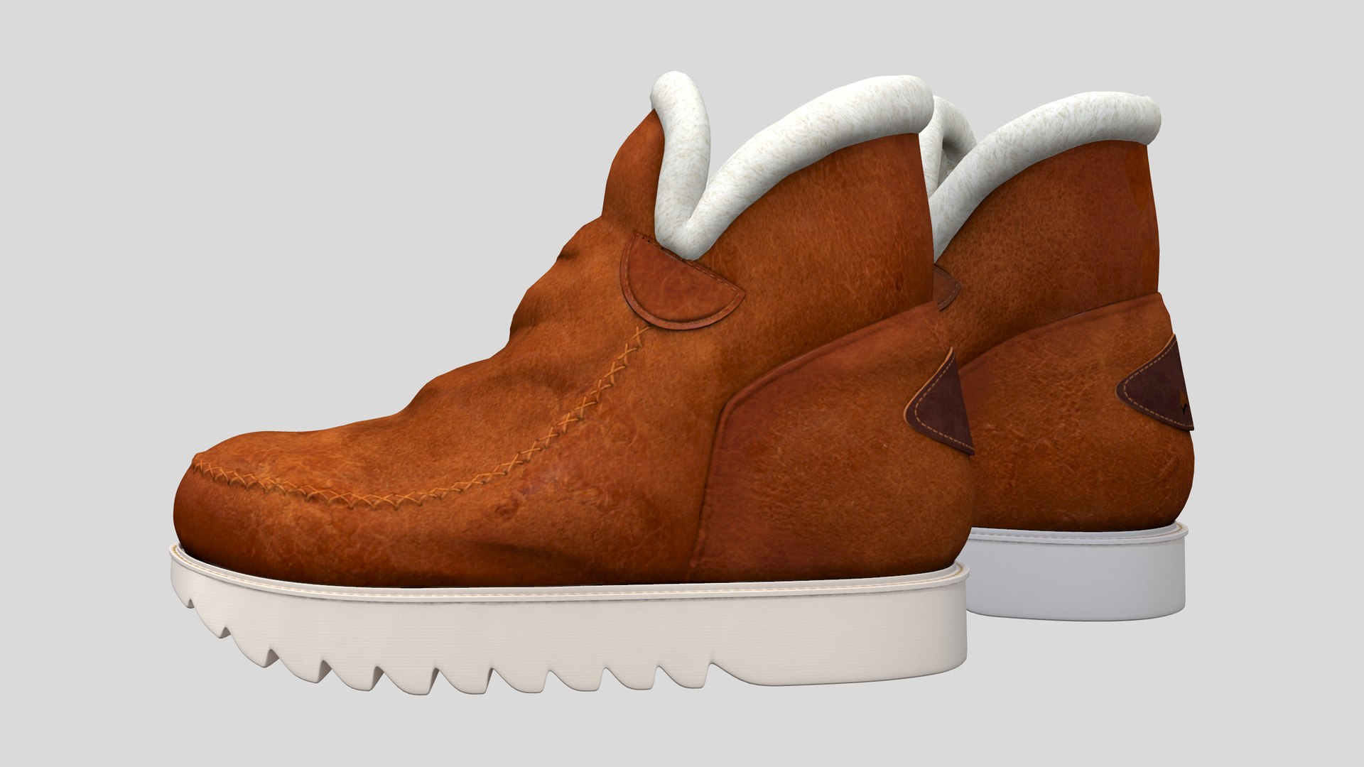 Warm Fur Lining Winter Ankle Snow Boots 3D Model - TurboSquid 1882838