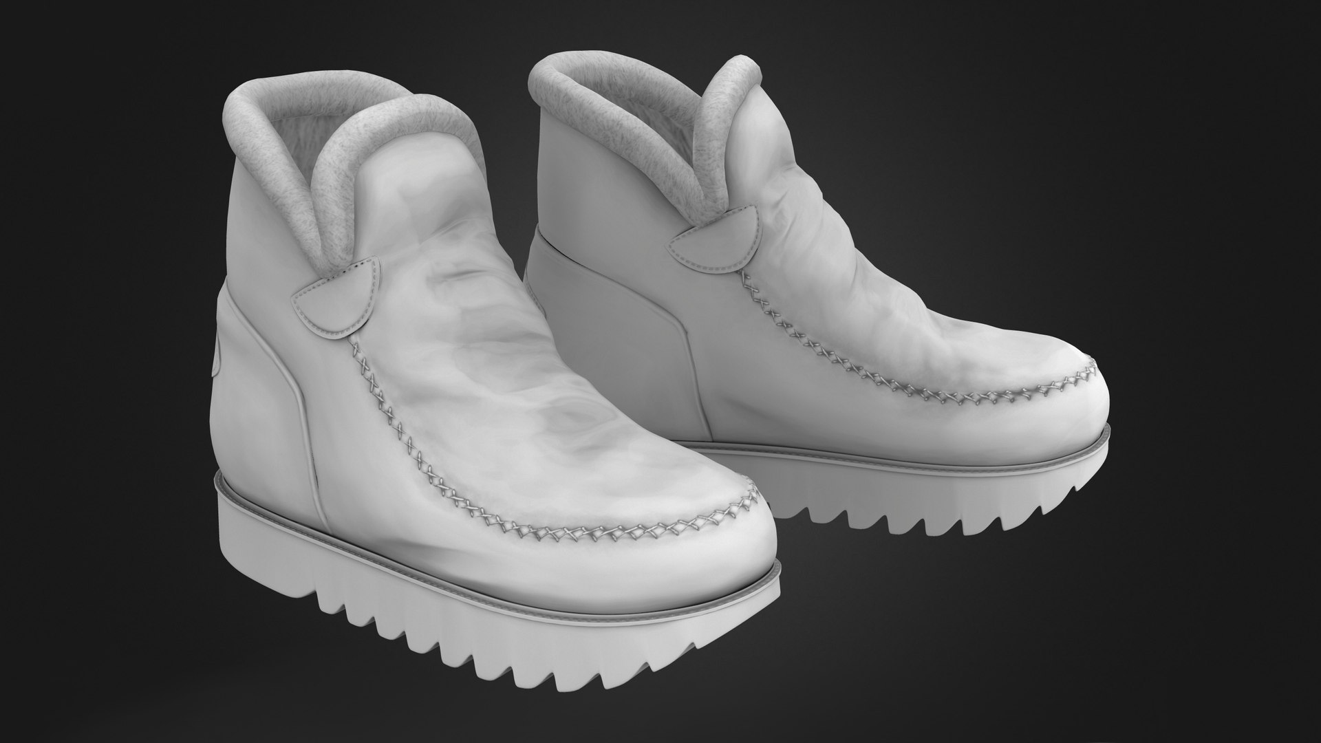 Warm Fur Lining Winter Ankle Snow Boots 3D Model - TurboSquid 1882838