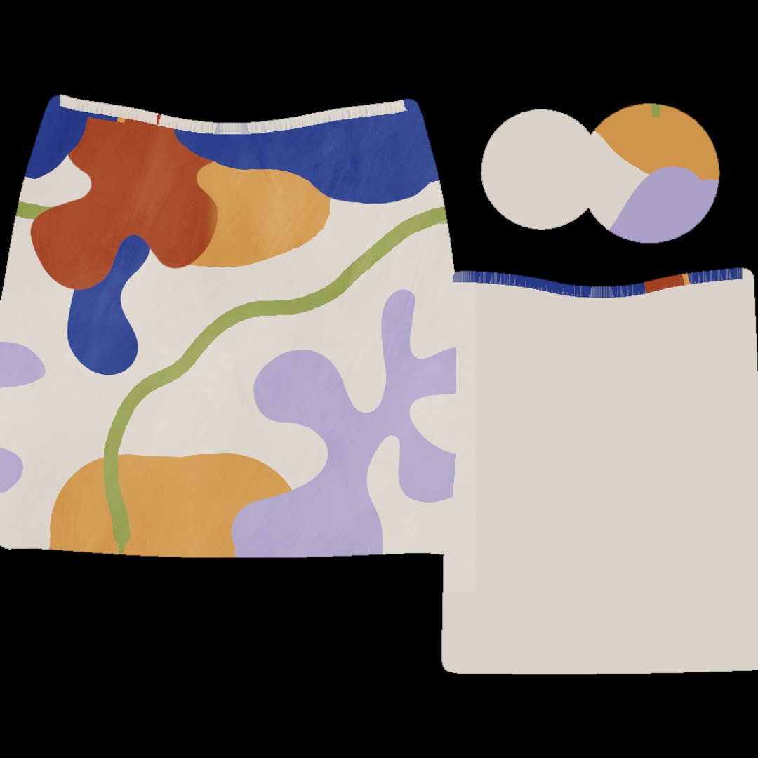 3D Modern Clay Decor Set - Memphis Style With Gloriosa Lily 3D Model ...