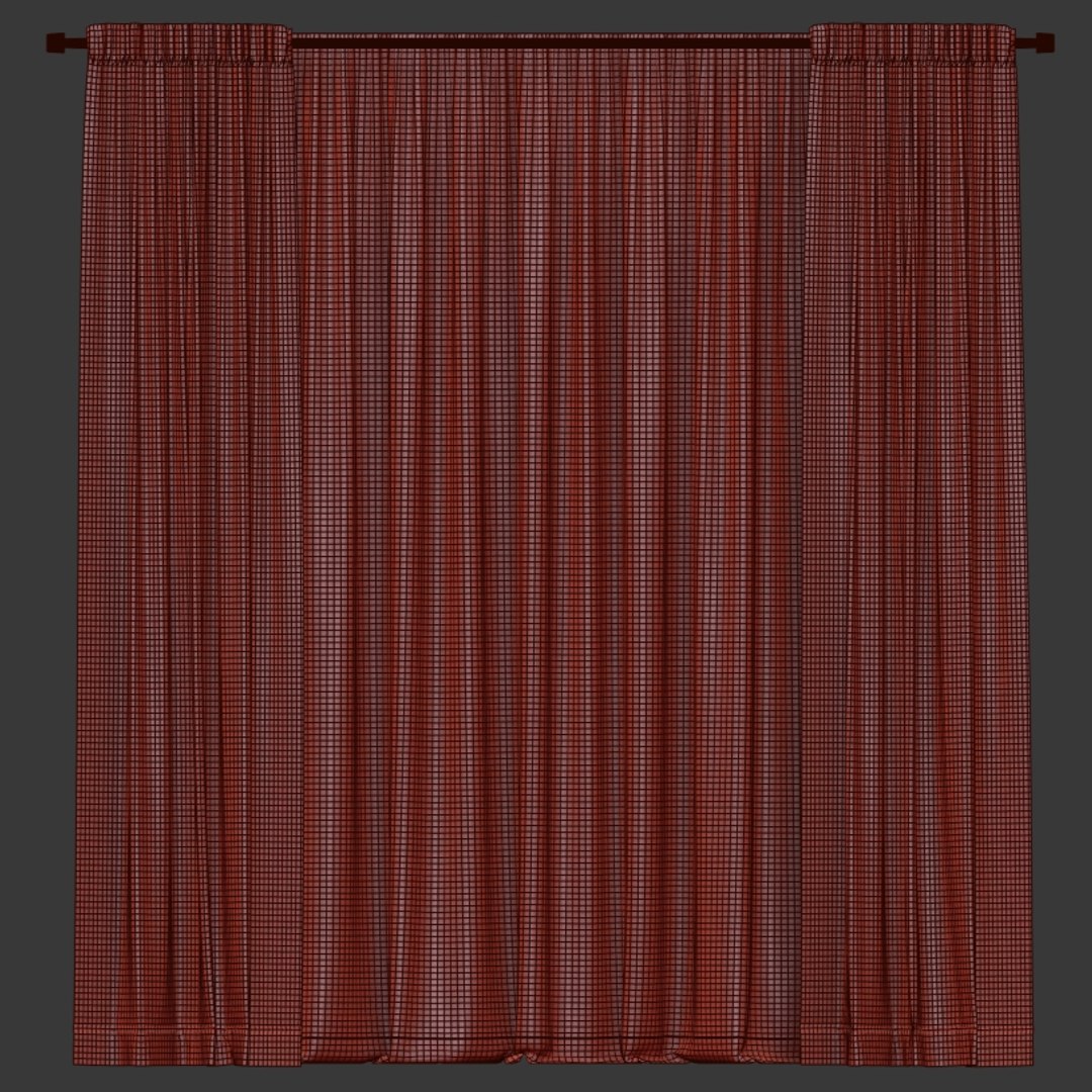 Tulle Curtain 3D Model - TurboSquid 1516201